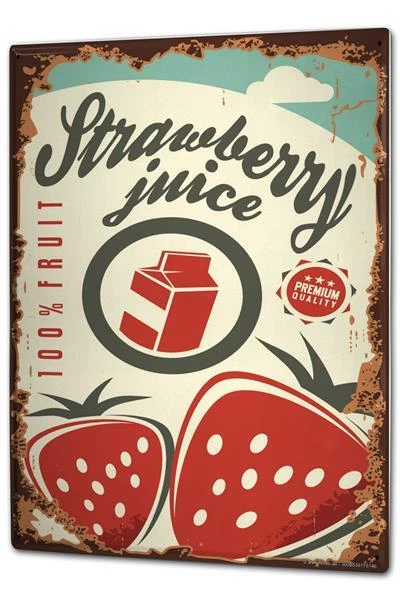 CARTEL LETRERO DE Chapa XXL Soda Refresco jugo de fresas EUR 29,99 ...