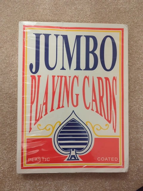 GIANT JUMBO SEALED Pack of Playing Cards Plastic Coated 28 x 21cm £6.99 ...
