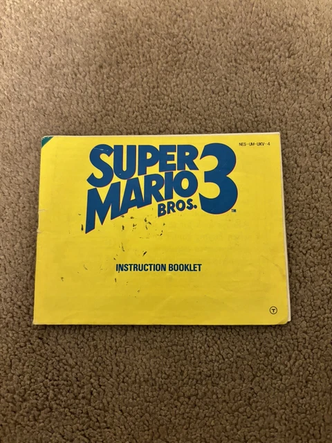 SUPER MARIO BROS 3 Nintendo Nes Manual / Instruction / Book - Genuine ...