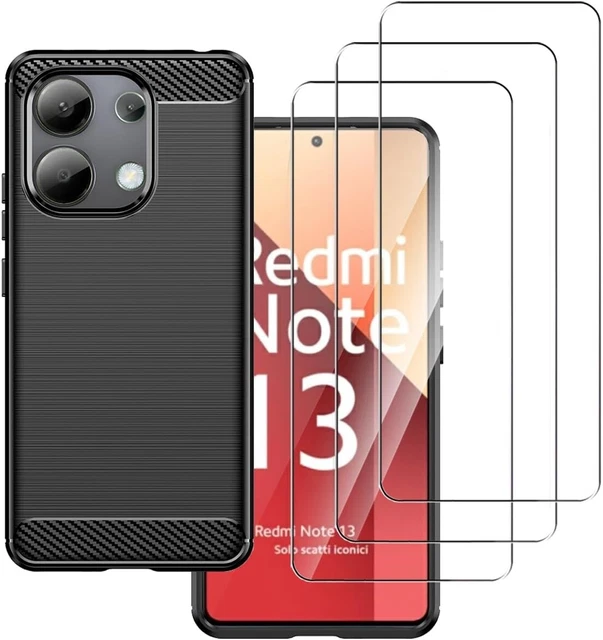 FOR XIAOMI REDMI Note 13 4G Case, Gel Phone Cover + Glass Screen ...
