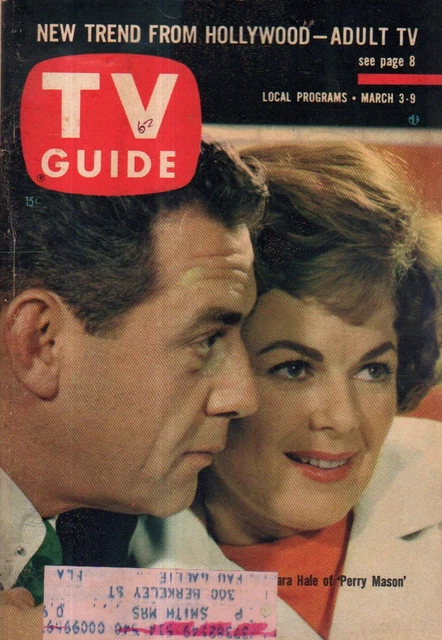 1962 TV GUIDE March 3 - Barbara Hale; Peter Lynd Hayes; Cha Cha O'Brien ...