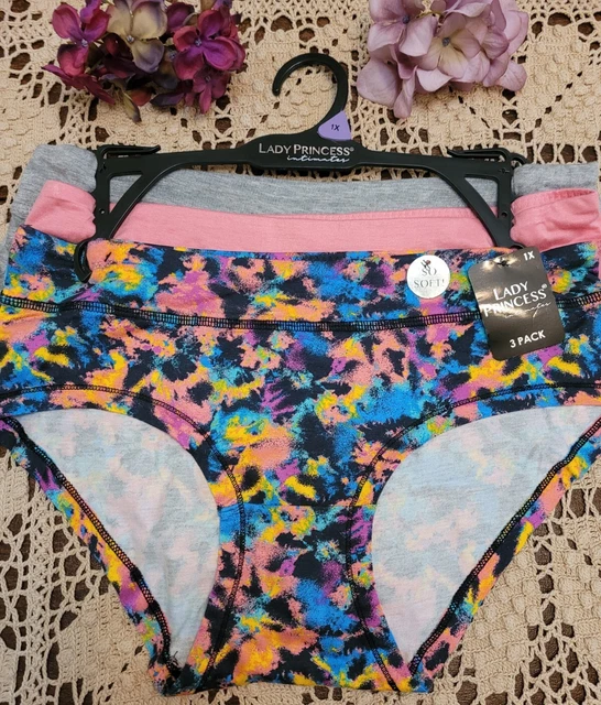 LADY PRINCESS INTIMATES 3 Pack SO Super Soft Hipster Panties Size 1X ...