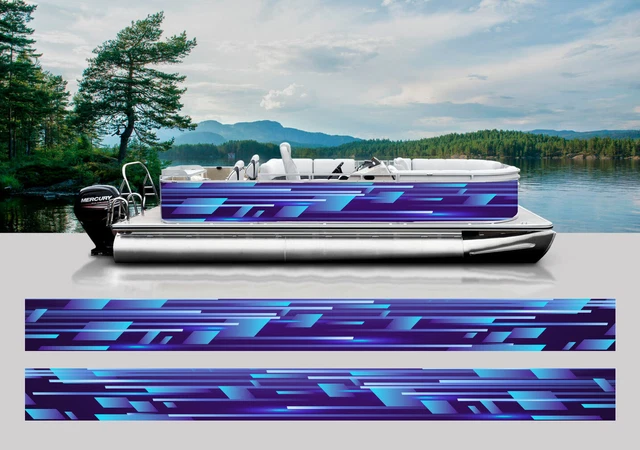 WRAPPING PONTOON REPLACEMENT Graphics Kit Decal Stickers Boats Speed ...