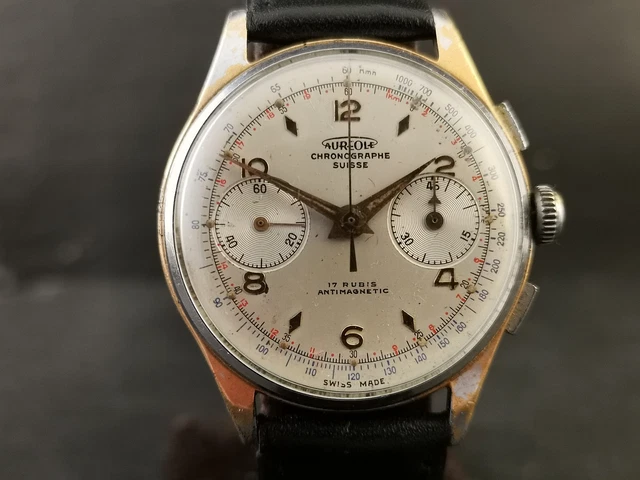 GENTS AUREOLE CHRONOGRAPH. Landeron 248. 17 Jewels. Working. £363.70 ...