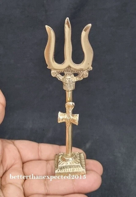 LORD SHIVA TRIDENT laiton trishul long monté Mahakaal trishool caca ...