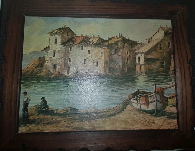 ÖLBILD? GEMÄLDE MEER Maritim antik signiert Holzrahmen Kettenaufhängung EUR 50,00 - PicClick DE