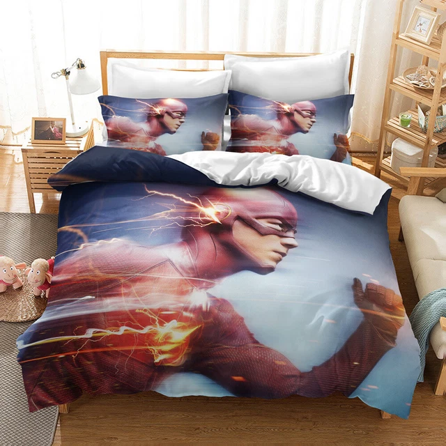SUPERHERO THE FLASH 3D Print Duvet Single/Double/Queen/King Bed Quilt ...