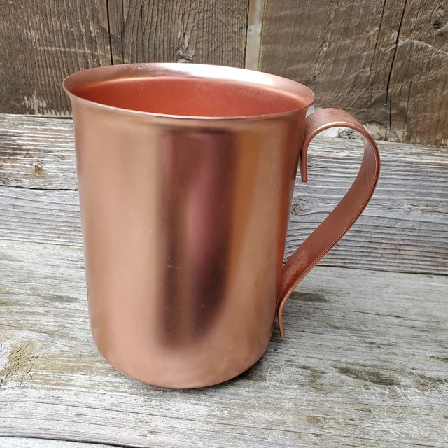 VINTAGE COLOR CRAFT 1950s Anodized Aluminum Copper Color 4.2" Mug Cup ...
