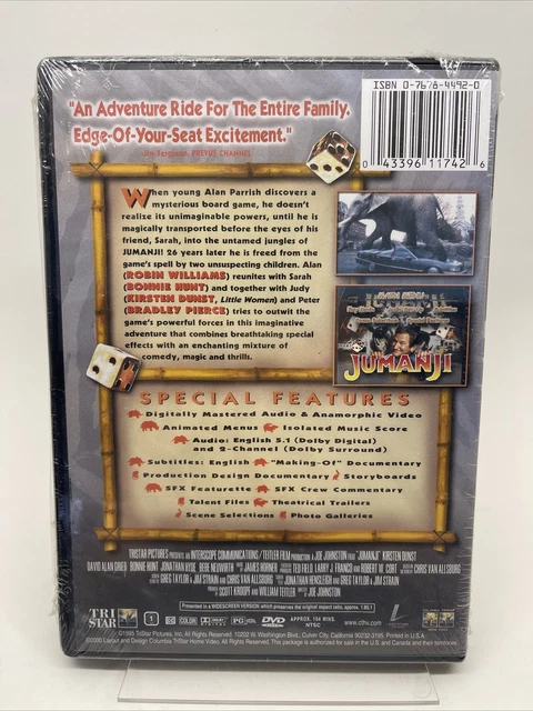 JUMANJI (DVD, 1995, Collector’s Series) Robin Williams Sealed Read ...
