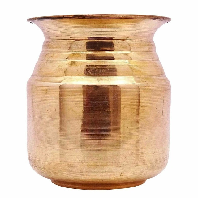 TRADITIONAL KALASH PRAYER Lota Pot Pure Copper Pooja Item Hindu Arti ...