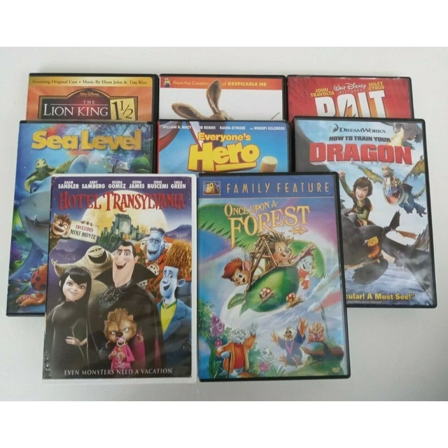 LOT OF 8 Disney Animated Movie DVD's Hotel Transylvania, Sea Level, Hop ...