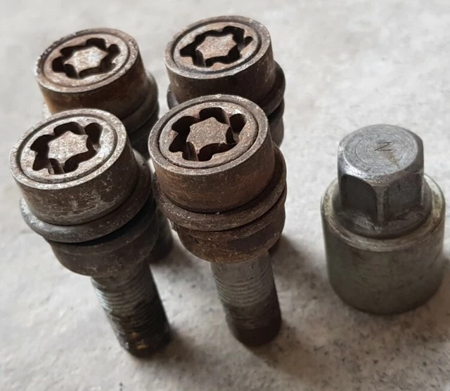 GENUINE VW T5 T6 TRANSPORTER LOCKING WHEEL NUTS BOLT KEY SET 19mm VAN 16" 17" 18 EUR 25,41 ...