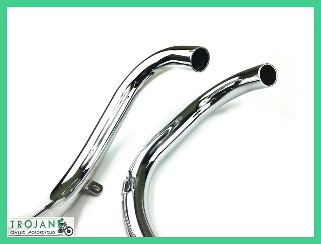 EXHAUST HEADER PIPES, Triumph, T100, Rigid, 1950-53 (Pair) Genuine, 70 ...