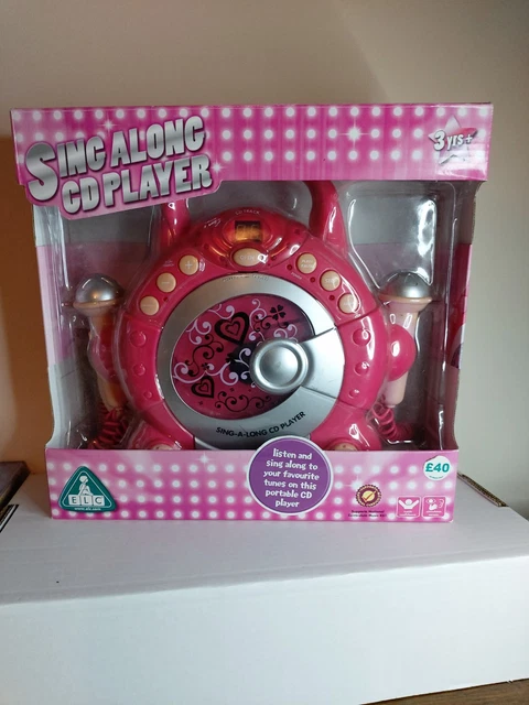 ELC PINK CD Player / Karaoke Sing A Long Machine With 2 Microphones ...