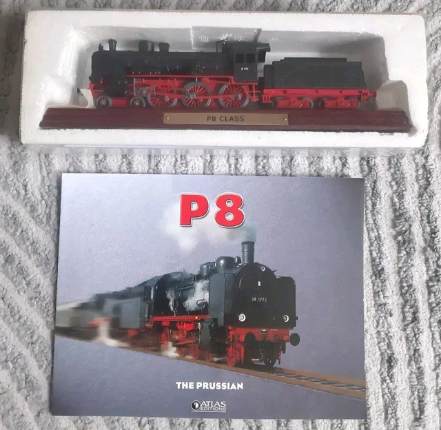 ATLAS EDITIONS THE Prussian P8 Model Locomotive Train On Wooden Plinth ...