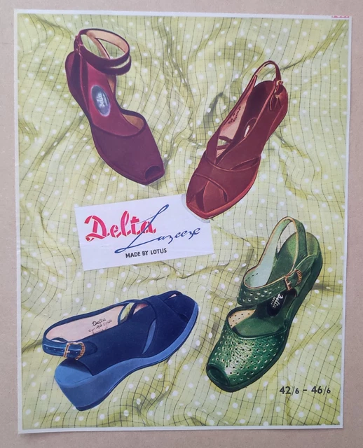 DELTA LADIES SHOES Original UK Press Advert 1949 £4.99 - PicClick UK