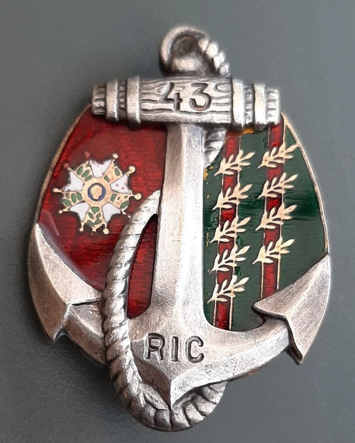 INSIGNE 43° RIC Régiment Infanterie Coloniale 9 palmes ORIGINAL BADGE DRAGO EUR 24,99 - PicClick FR