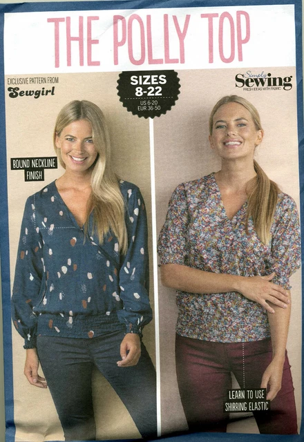THE POLLY TOP Sewing Pattern Sizes (Adult) 8-22 £5.00 - PicClick UK