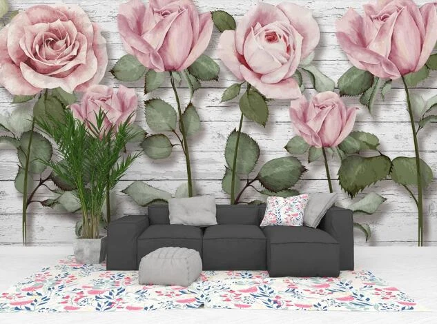 3D PINK ROSE Flower ZHUA6708 Wallpaper Wall Murals Removable Self ...