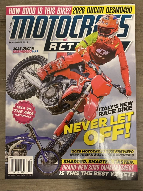 MOTOCROSS ACTION MAGAZINE. September 2025. 2026 Ducati Desmo450 $11.99 ...