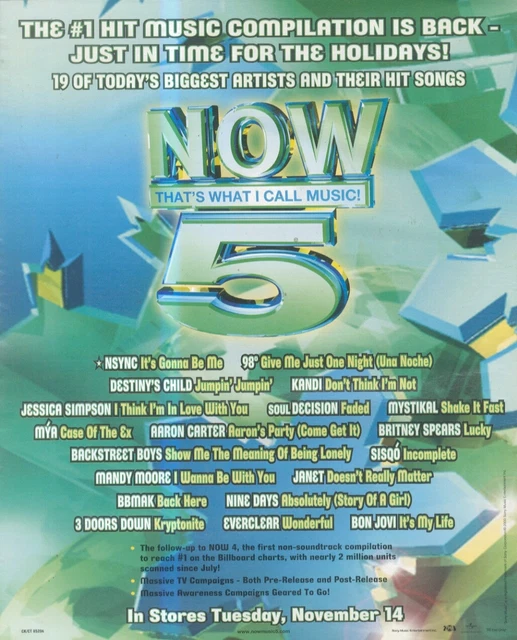 (HFBK4) POSTER/ADVERT 13X11& Now That's What I Call Music 5 £5.99 ...
