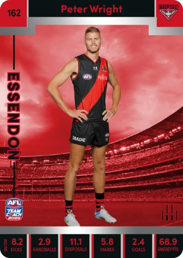 2023 AFL TEAMCOACH , Peter Wright Silver 162 Essendon $1.00 - PicClick AU