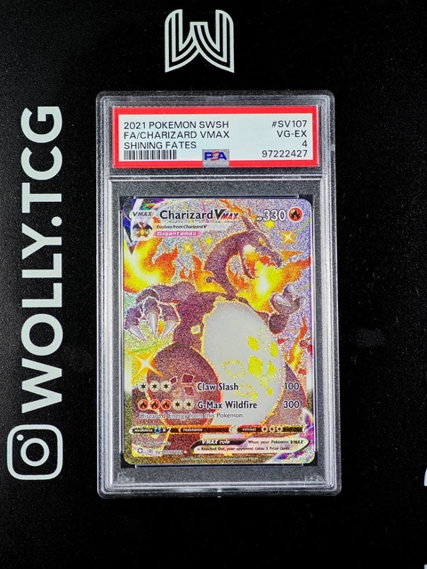 CHARIZARD VMAX SHINY Pokemon Card Holo SHINING FATES SV107/SV122 PSA 4 ...