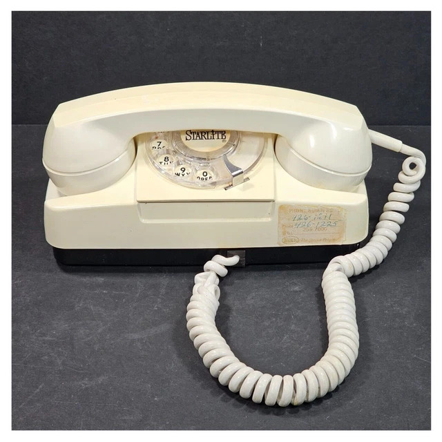 GTE STARLITE ROTARY Desk Phone White Working Dial Telephone Vintage £33 ...