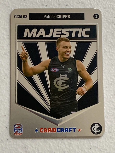 2024 AFL TEAMCOACH PATRICK CRIPPS CARLTON BLUES MAJESTIC CARD #2 ...
