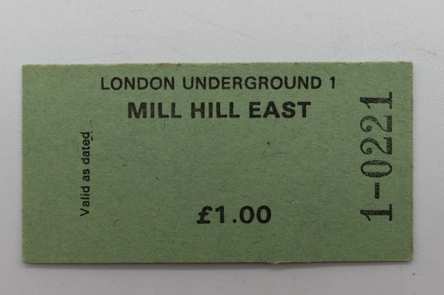 LONDON UNDERGROUND RAILWAY Ticket 0221 Mill Hill East £1.70 - PicClick UK