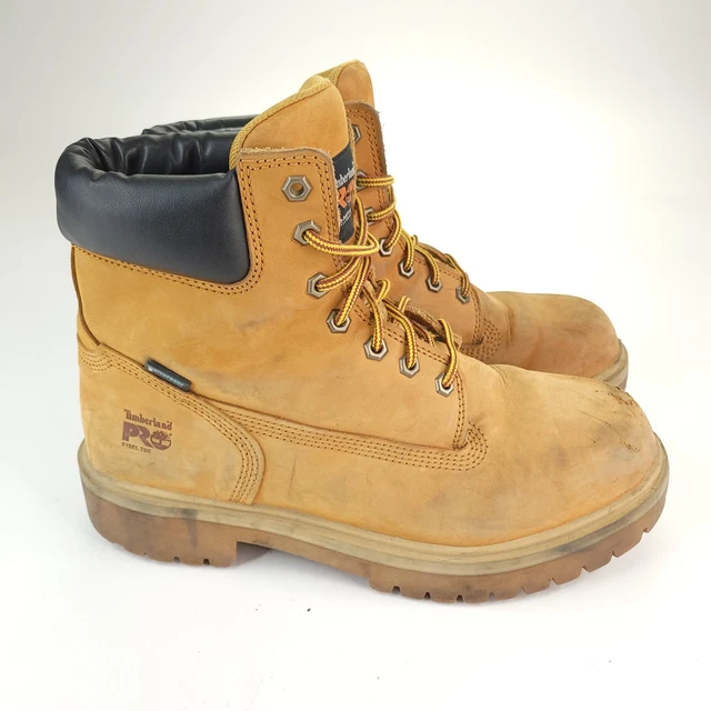 TIMBERLAND PRO BOOTS Mens 10.5 Tan Brown 6'' Steel Toe ReBolt ...