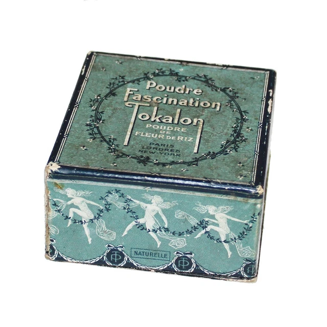 ANCIENNE BOÎTE PUBLICITAIRE Tokalon poudre de fleur de riz Fascination ...