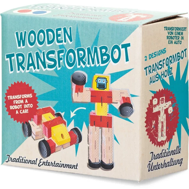 TOBAR BOIS TRANSFORMER Bot - 19519 Ces Robot Racecar Bleu Rouge Jouet ...