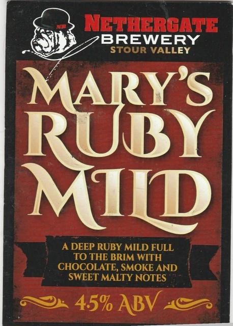 USED PUMP CLIP Front - Nethergate Brewery - Mary's Ruby Mild (A) £1.50 ...