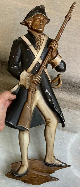 ANTIQUE-VINTAGE CONTINENTAL ARMY Soldier/Riflemen Long Musket Rifle ...