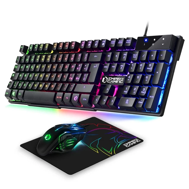 - PACK 3 in 1 MK800 - Tastiera Gaming QWERTY Italiana RGB 105 Tasti 19 ...