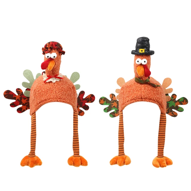 PLUSH TURKEY HAT Chicken Hat Costume Turkey Long Legs Hat Thanksgiving ...
