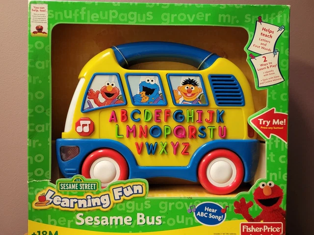 FISHER PRICE SESAME Street Alphabet School Bus Interactive Toy - New ...