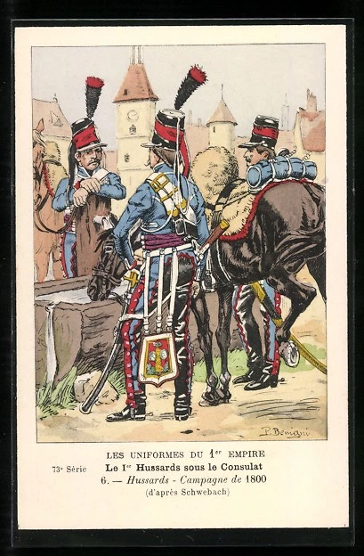 CPA LES UNIFORMES du Ier Empire, Le 1er Hussards sous le Consulat ...