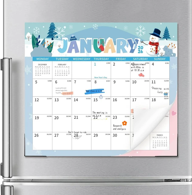 2026 MAGNETIC FRIDGE Calendar, 18 Month From January 2026 To June 2027 ...