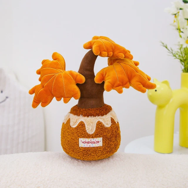 PERSIMMON MAPLE LEAF Tree Plush Potted Toy For Car Home Office Gift ...