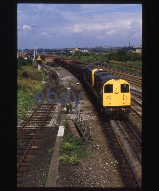 ORIGINAL 35MM SLIDE-CLASS 20 - 20073 & sister at Toton w/ coal empties ...