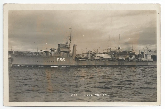 HMS VERITY ADMIRALTY Modified W-class Destroyer Royal Navy Unused RP PC ...