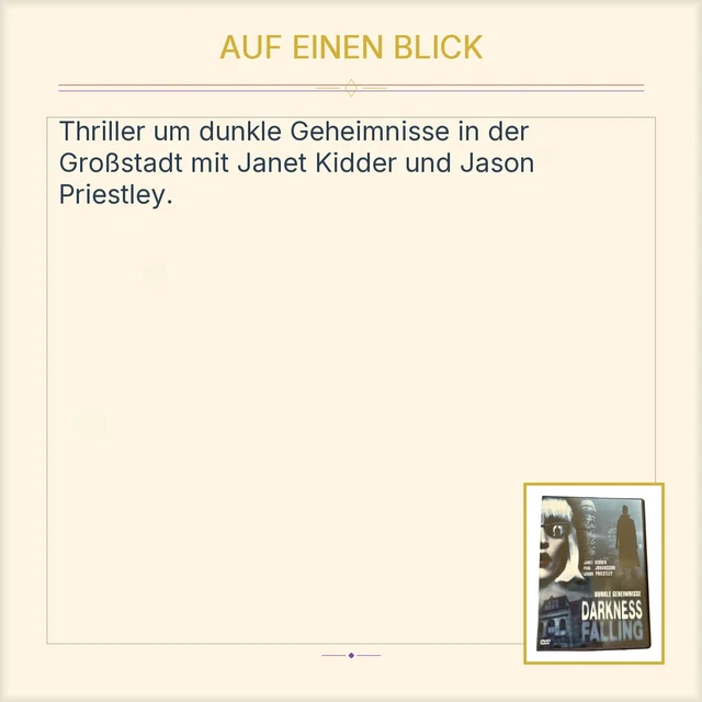 DARKNESS FALLING DUNKLE Geheimnisse DVD Krimi Janet Kidder Jason ...