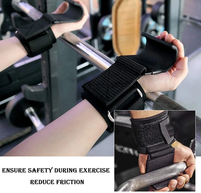 WEIGHT LIFTING POWER Hooks Power Grips Wrist Support Bar Straps Gym ...