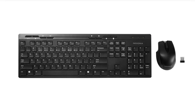 INSIGNIA WIRELESS KEYBOARD and Mouse Combo USB Dongle English NS ...