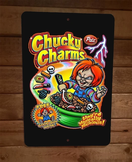 LUCKY CHUCKY CHARMS Good Guy Childs Play Cereal Parody 8x12 Metal Wall ...