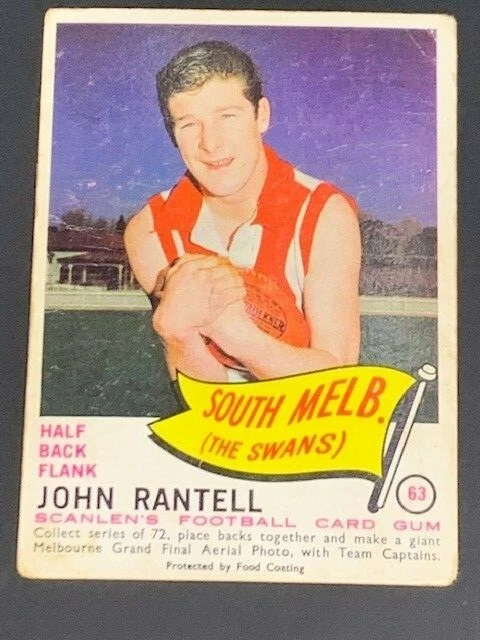 1966 SCANLENS CARD No.63 John Rantell South Melbounre (20) EUR 23,57 ...