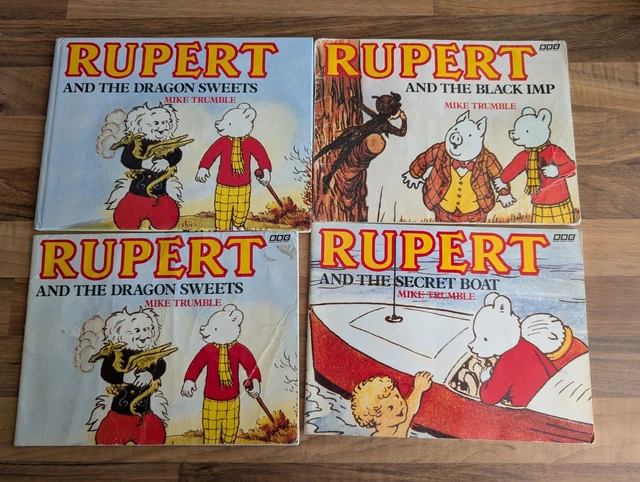 4 VINTAGE RUPERT the Bear Books, Good Condition. 1 HB. 3PB 1989 £8.10 ...