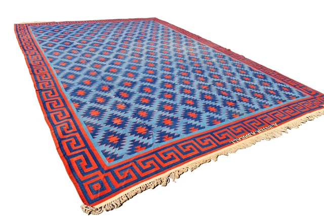 ANTIQUE HAND WOVEN Indian Dhurries Jail Dhurrie Rugs Carpet Area Rug ...